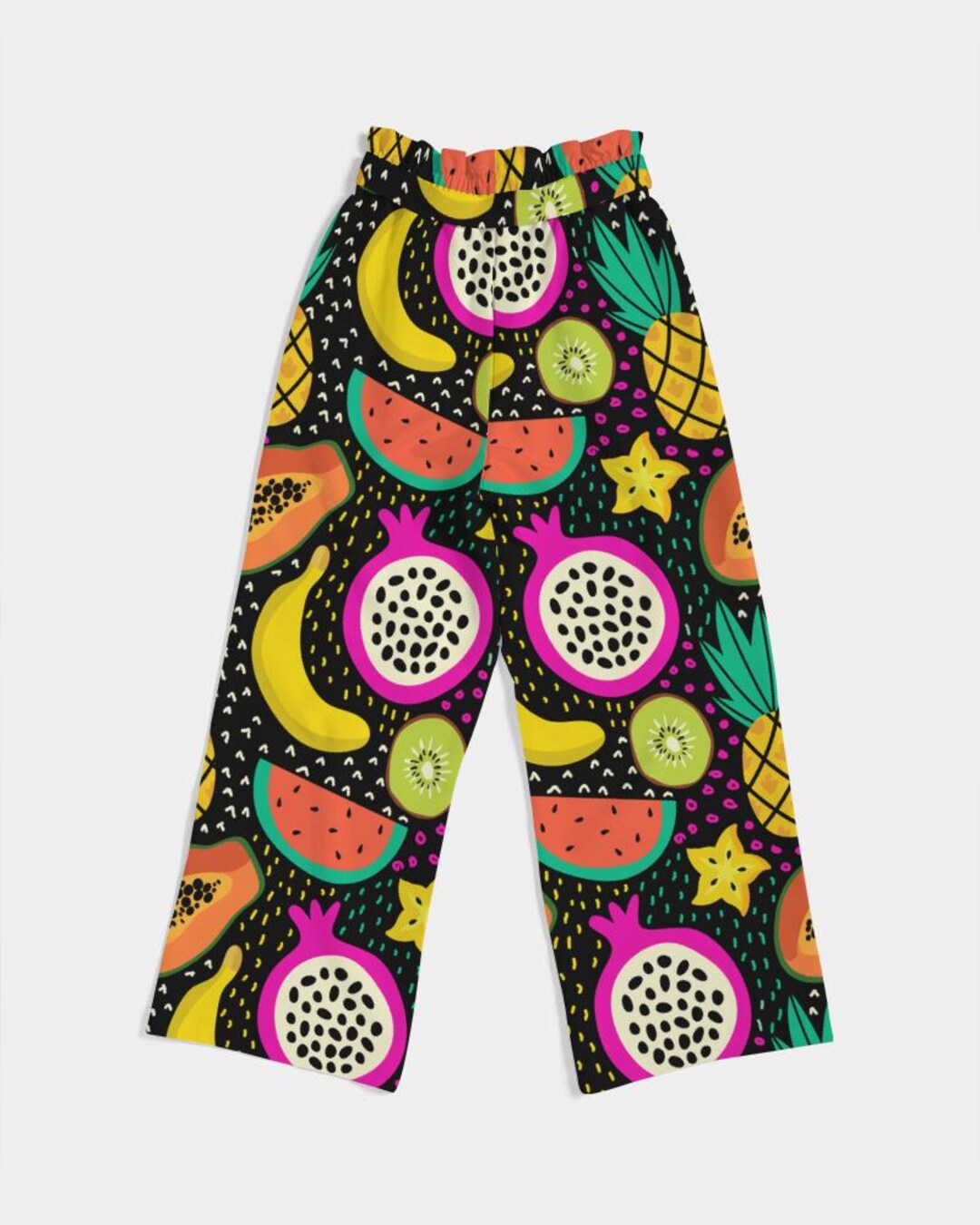 Fanciful Fruits Wide Leg Pants - Etsy