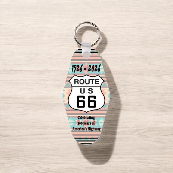 Route 66 100th Anniversary Retro Key Ring 5 Designs to Choose From - Etsy