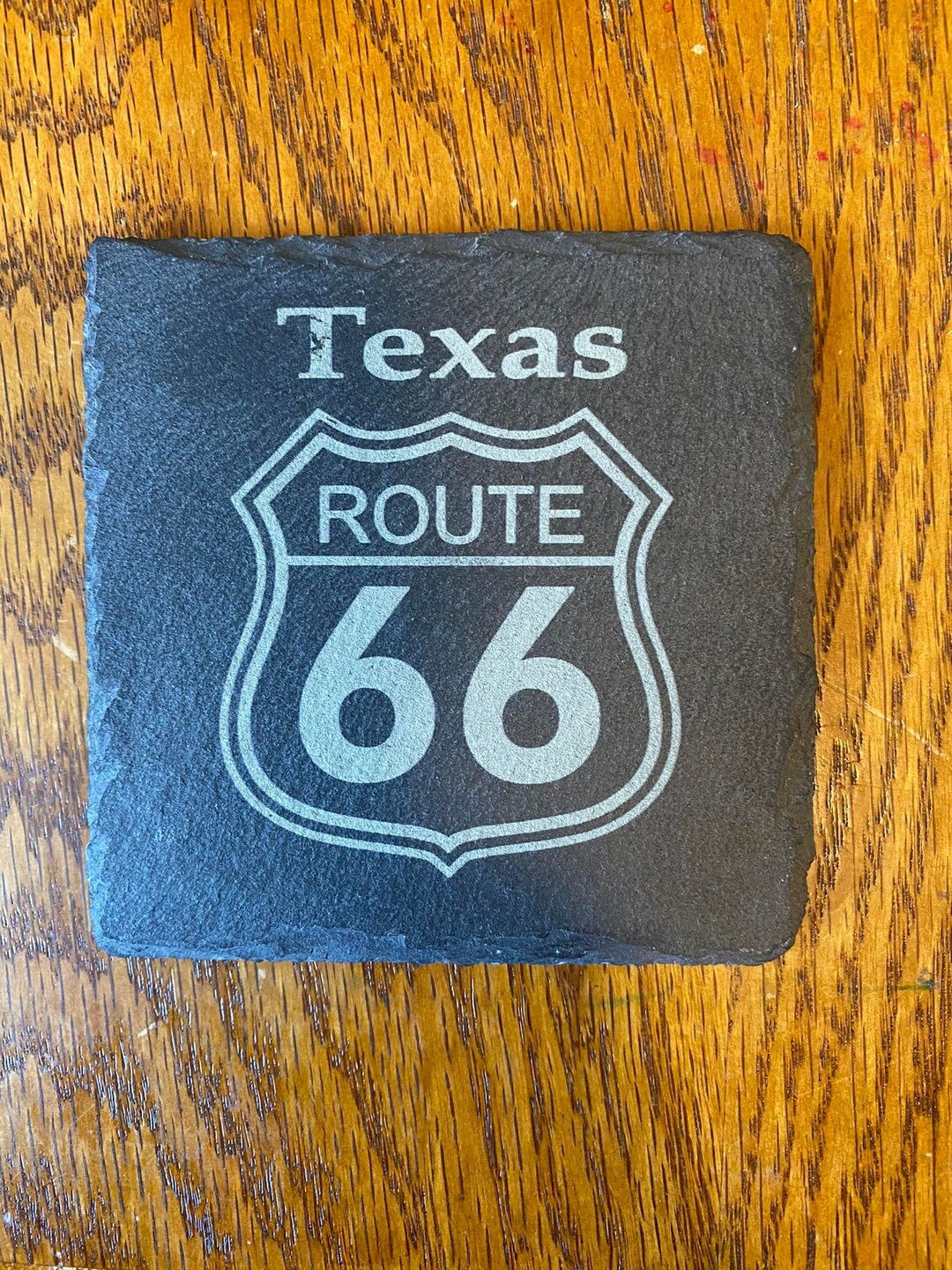 Set of Four Slate Coasters, Route 66, Laser Engraved Coaster, Coffe ...