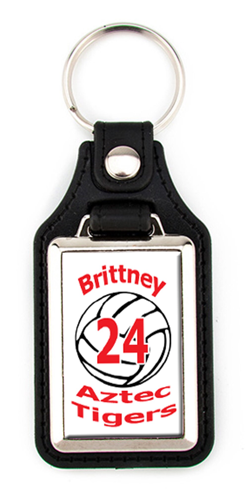 Volleyball Key Ring Personalized Faux Leather Volleyball Graphics Key ...
