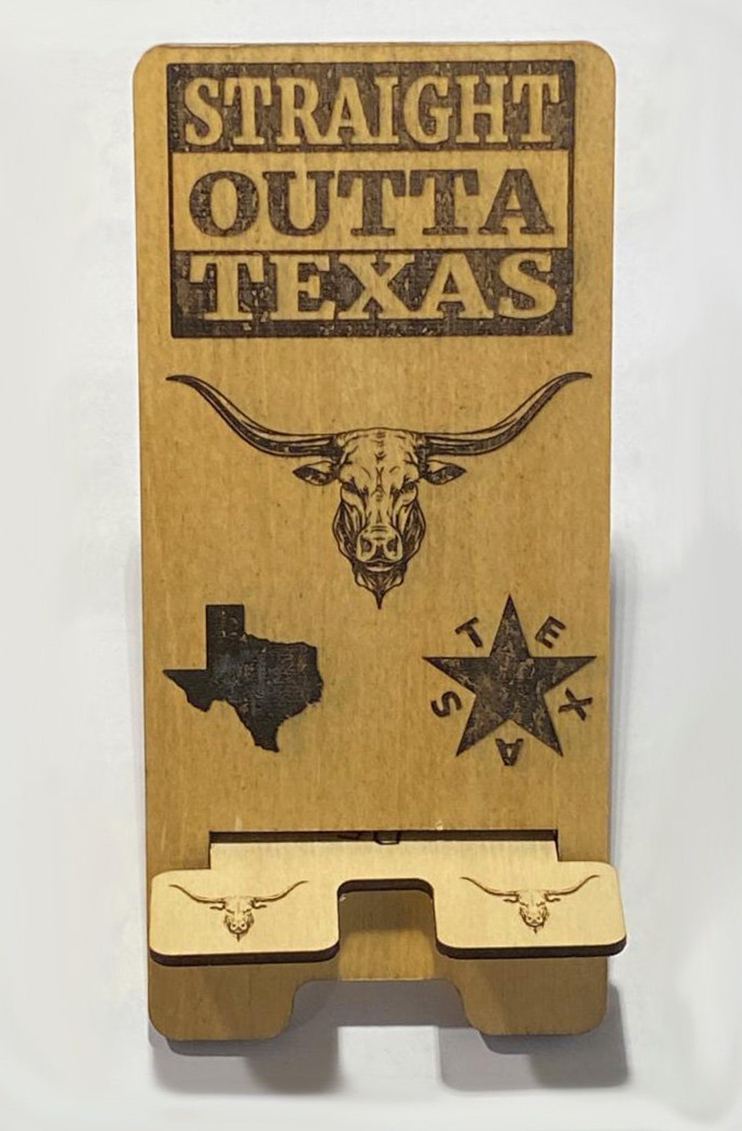 Cell Phone Stand Laser Cut and Engraved With Texas Design - Etsy