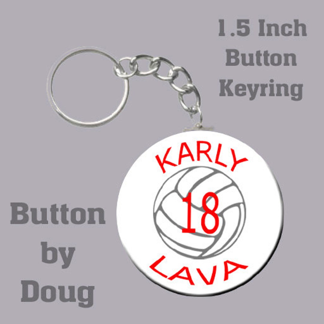 Volleyball Keyring Featuring a Personalized 1.5 Inch Charm With Name ...