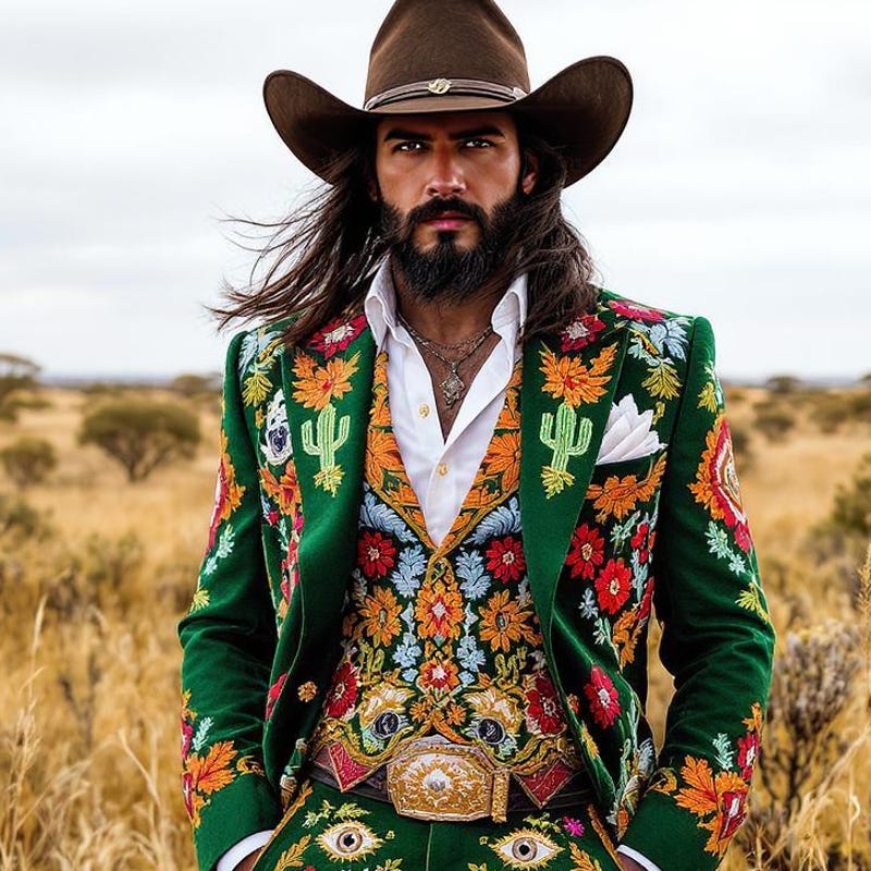 Cowboy Embroidered Suits - Etsy UK