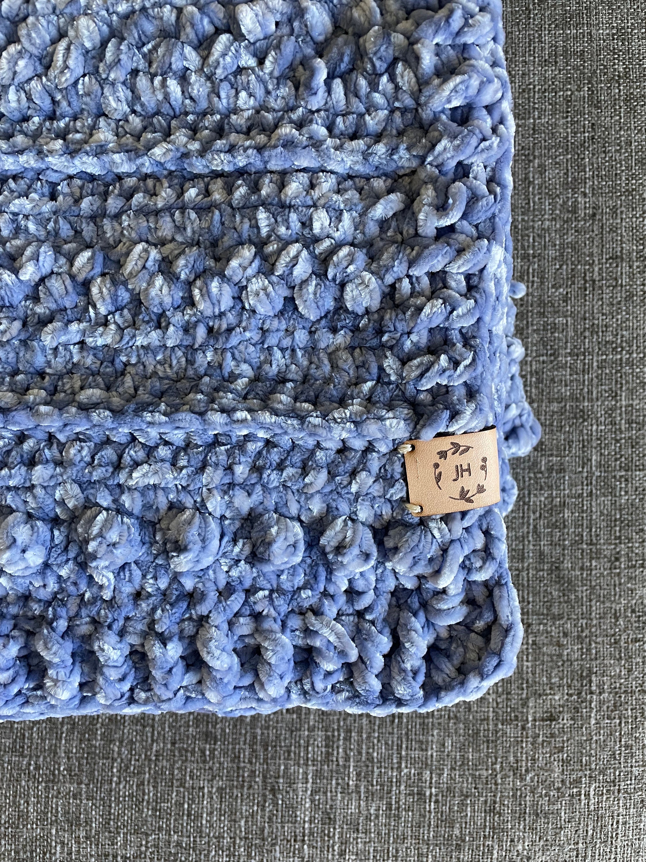 Crocheted Velvet Throw-ice Blue - Etsy