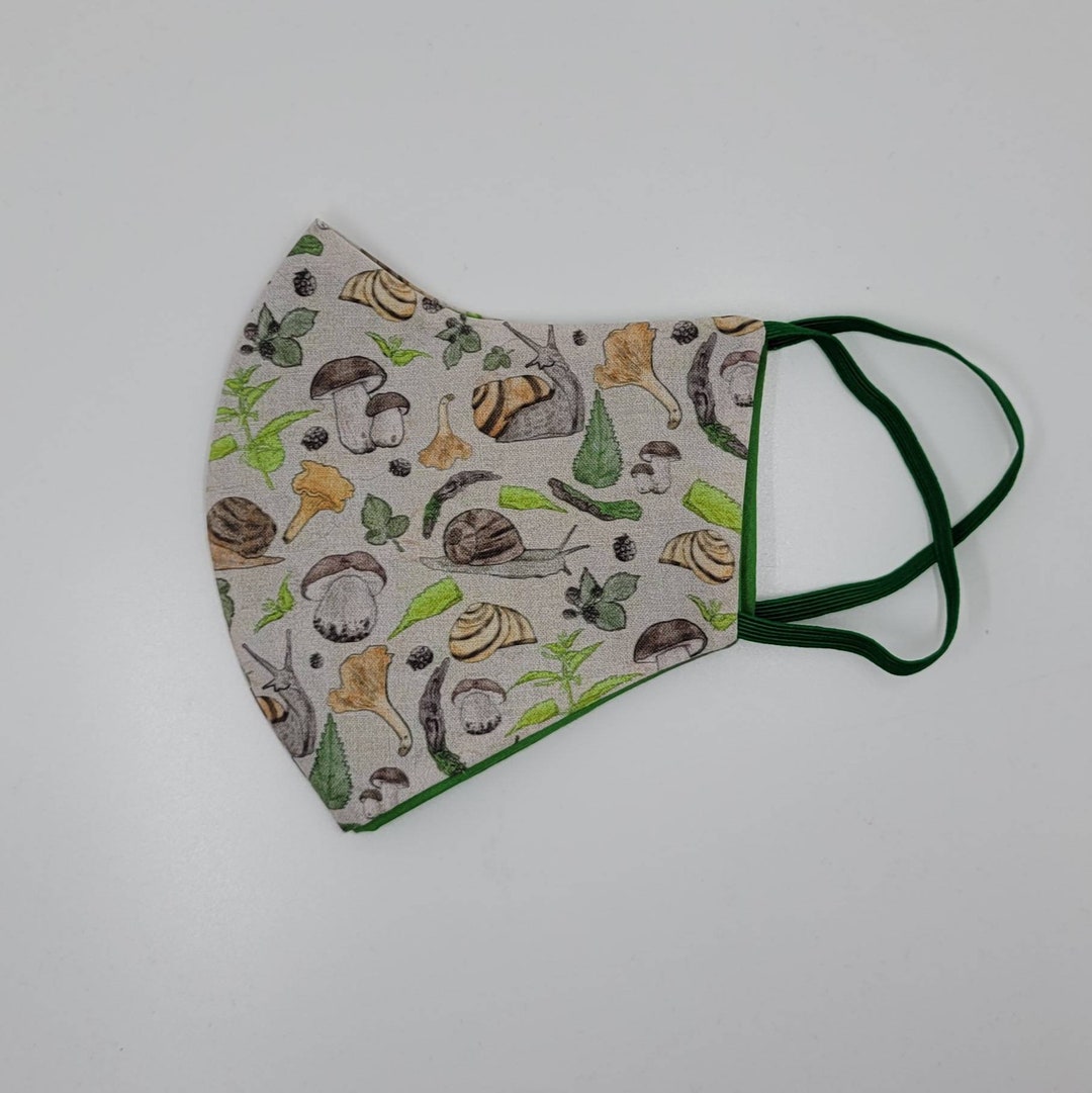 Mushrooms and Snails Face Mask Washable and Cotton - Etsy