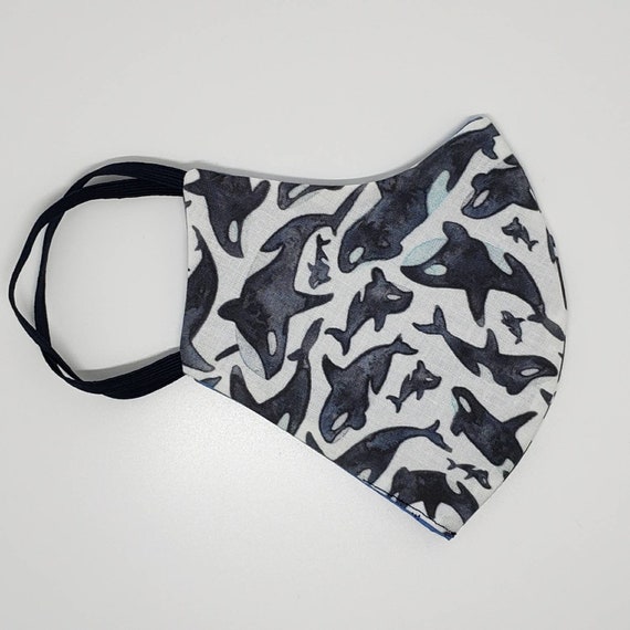 Orca Killer Whale Face Mask Washable and Cotton - Etsy