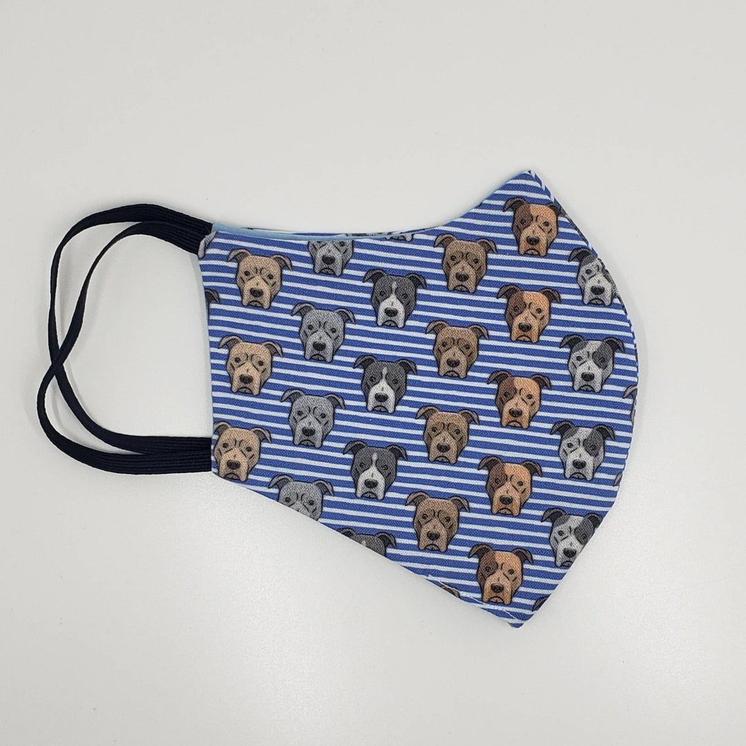 Little Pitbull Heads Face Mask, Washable and Cotton - Etsy