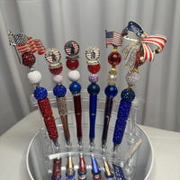 Hand Beaded Pens - Patriot/flag/southern Sass - Etsy