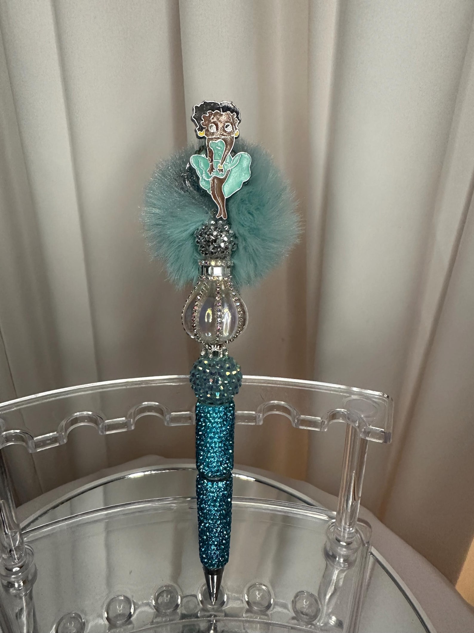 New Classic Lady Beaded Rhinestone Accent Pen, African American Sparkle ...