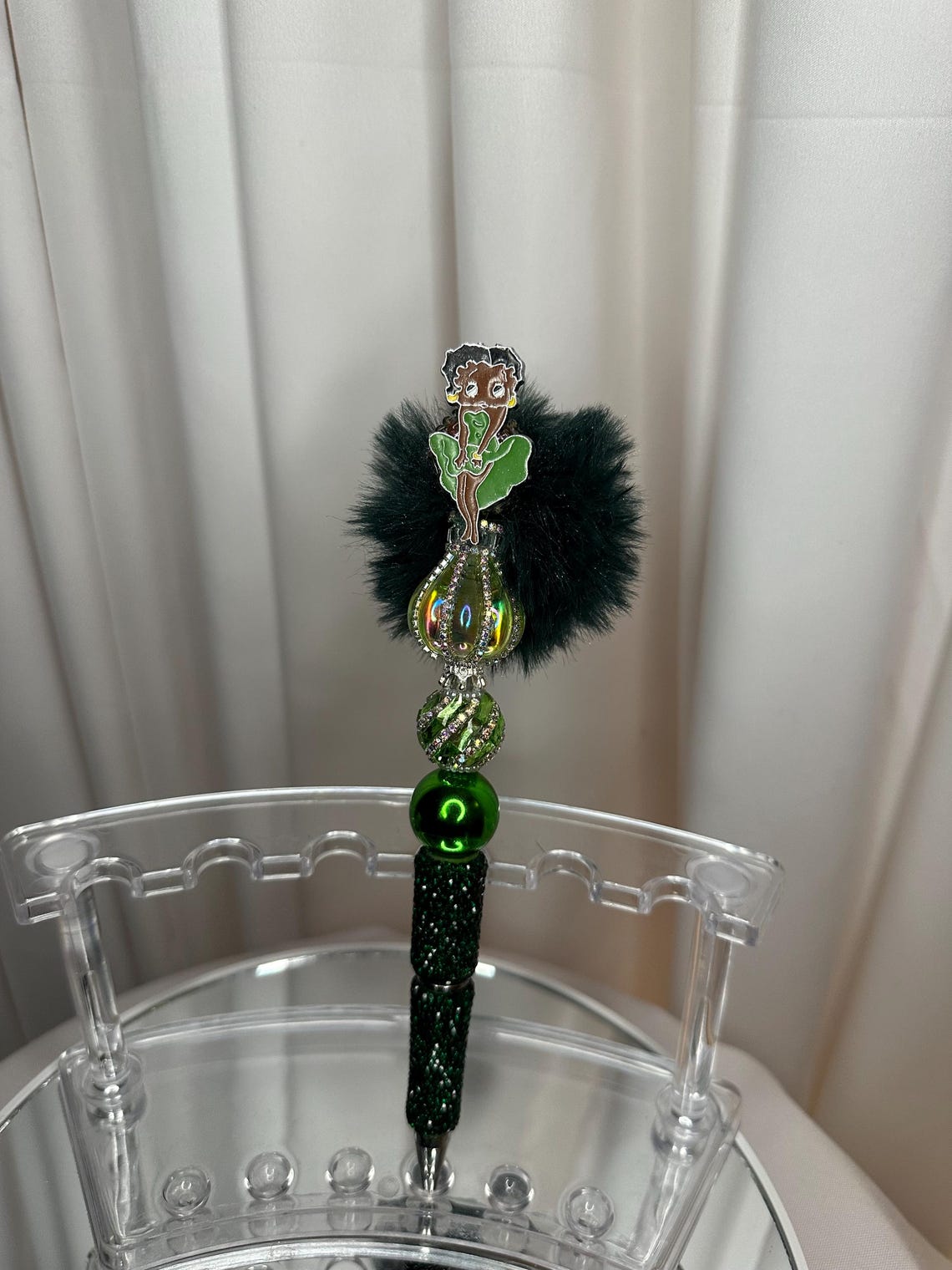 New Classic Lady Beaded Rhinestone Accent Pen, African American Sparkle ...