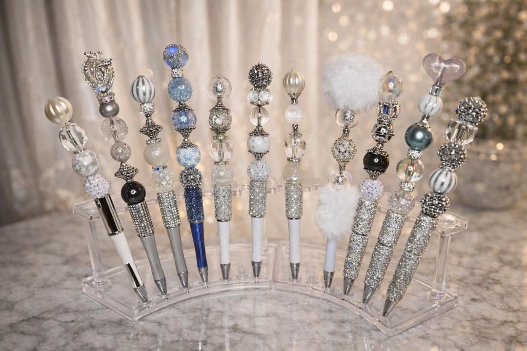 Beaded Winter White Pen, Snowflake Pearl Gift, Elegant Holiday Pen - Etsy