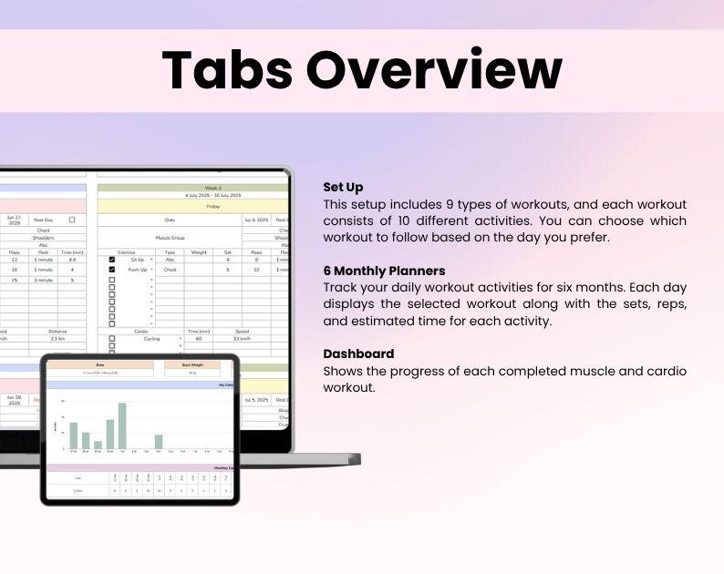 Google Sheets Workout Tracker Template | Exercise Planner, Routine ...