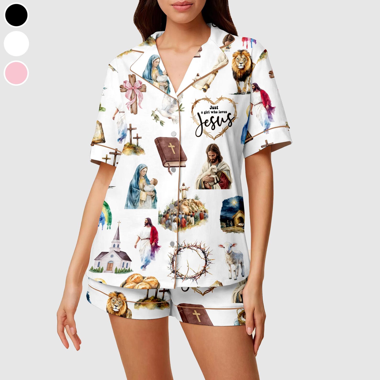 Christian Pajama Set for Women, Faith-inspired Satin Sleepwear ...