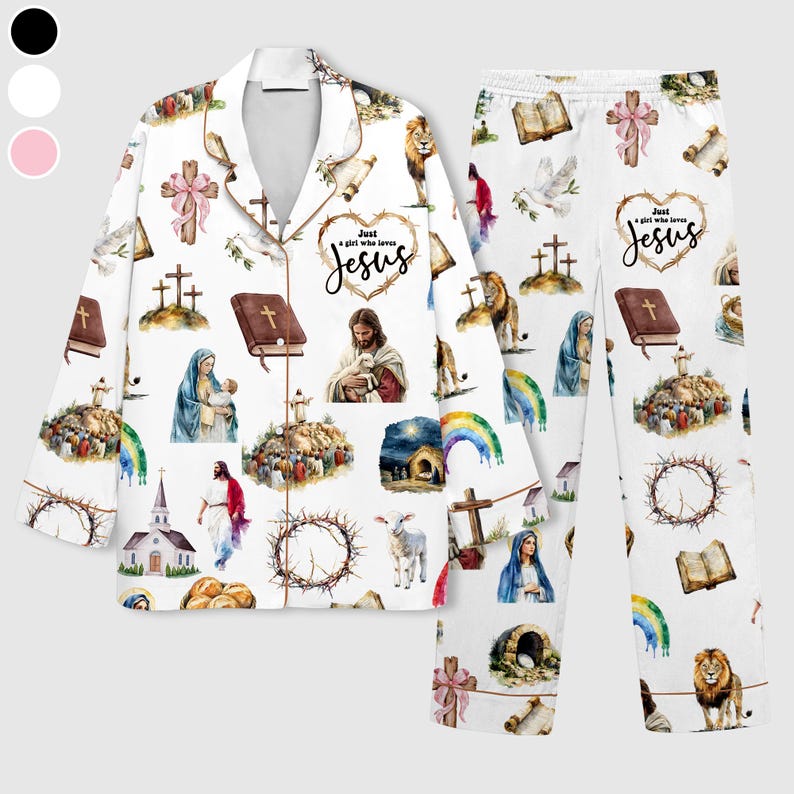 Christian Pajama Set for Women, Faith-inspired Satin Sleepwear ...