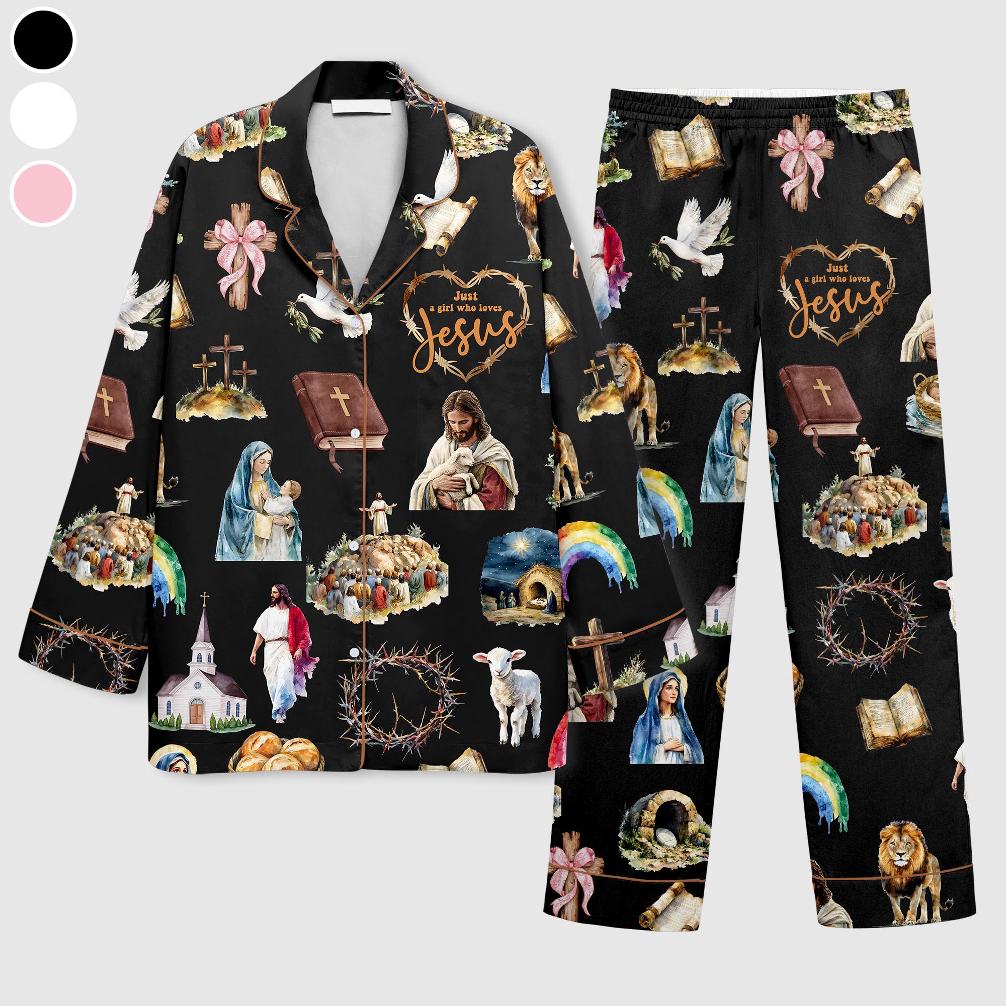 Christian Pajama Set for Women, Faith-inspired Satin Sleepwear ...
