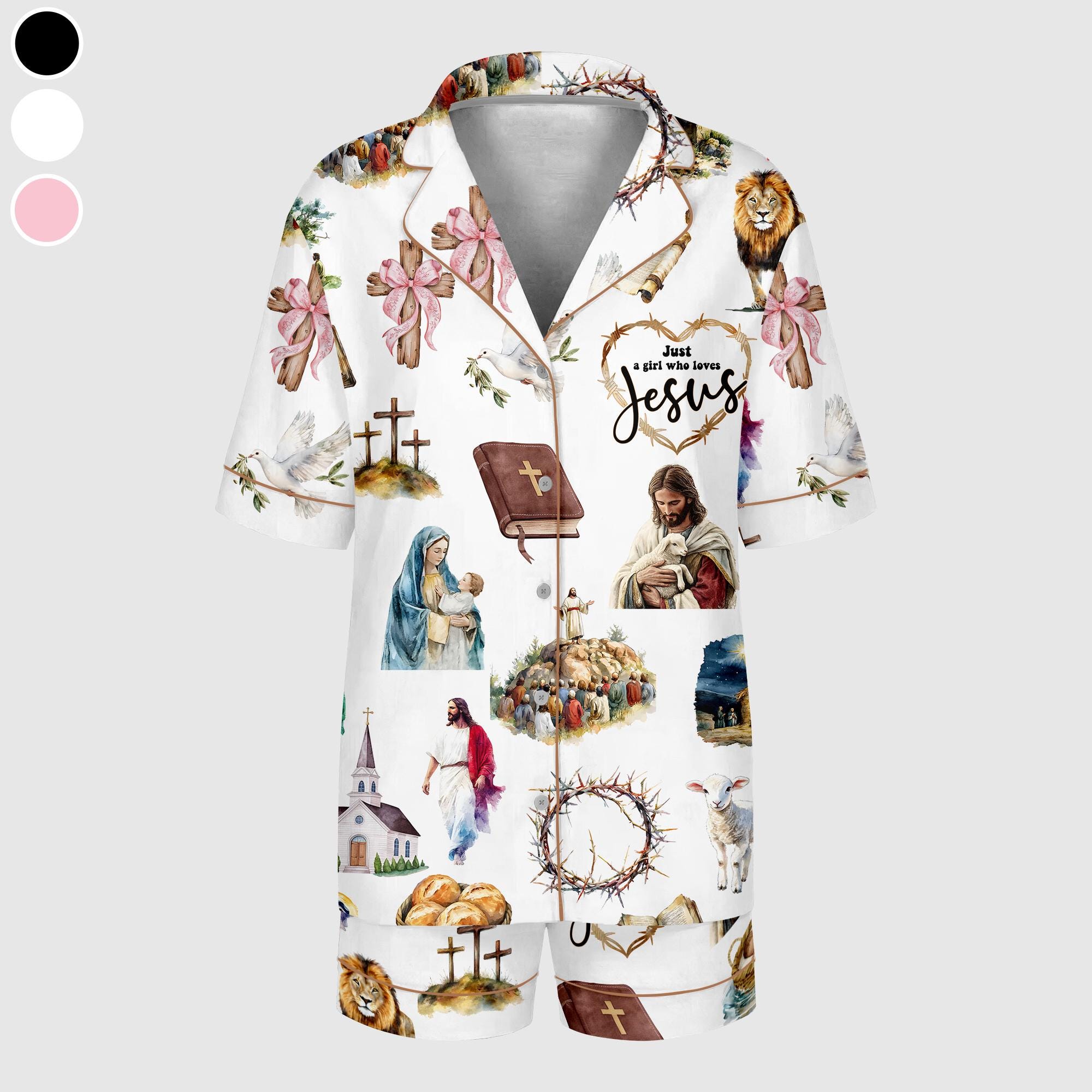 Christian Pajama Set for Women, Faith-inspired Satin Sleepwear ...
