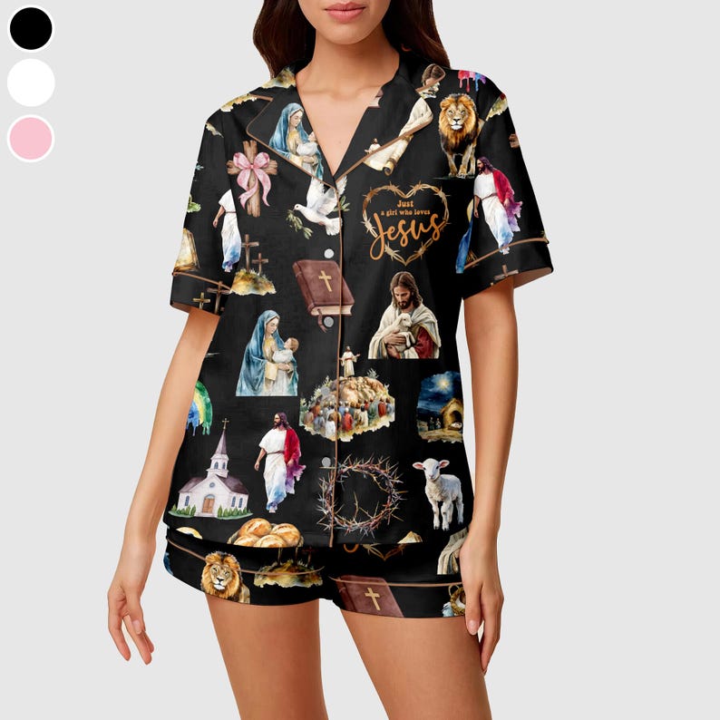 Christian Pajama Set for Women, Faith-inspired Satin Sleepwear ...