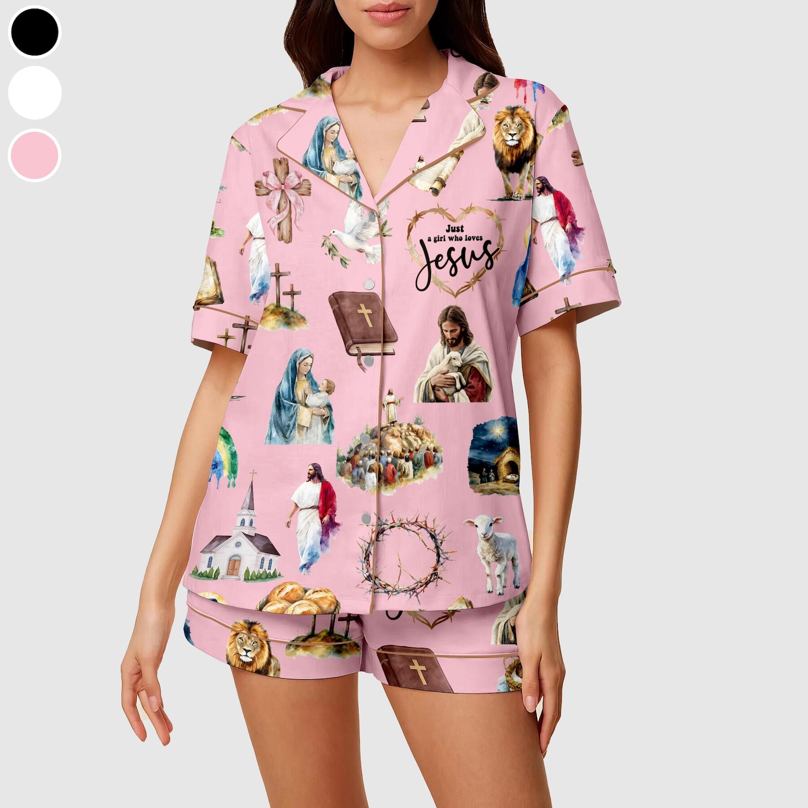 Christian Pajama Set for Women, Faith-inspired Satin Sleepwear ...