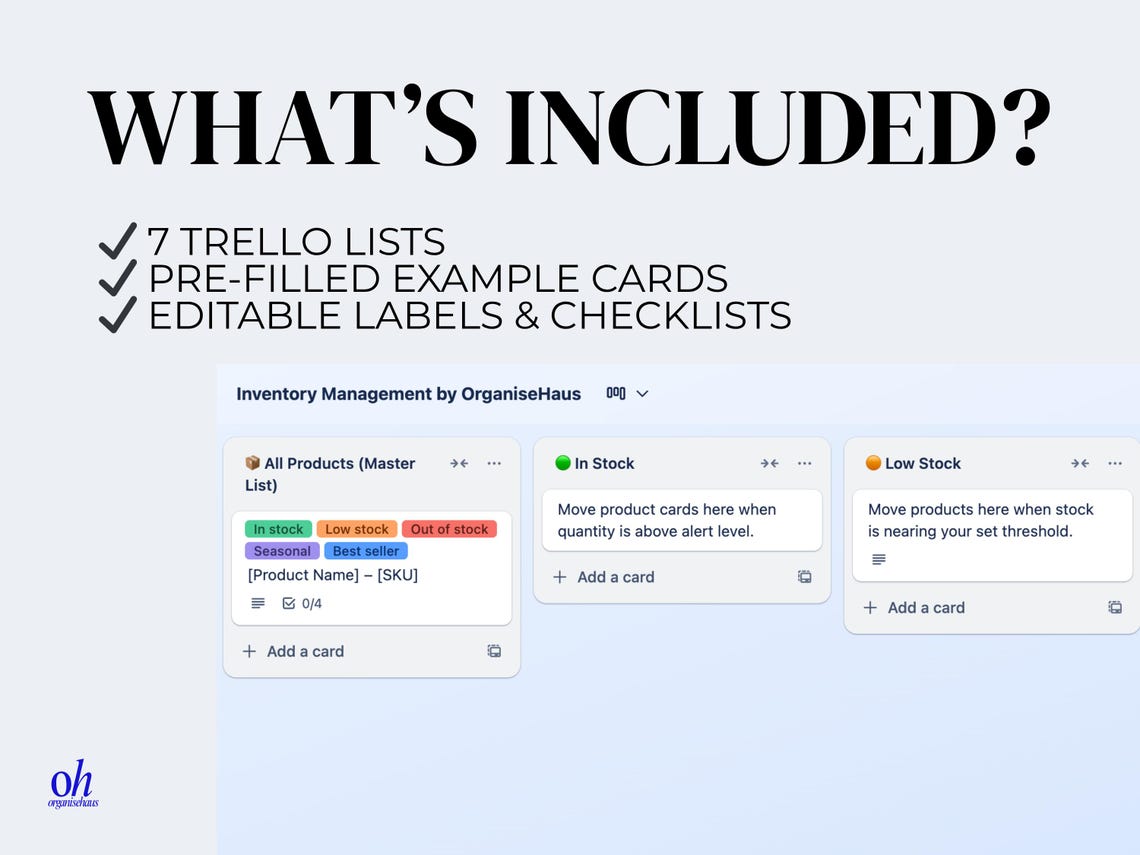 Inventory Management Trello Template | Small Business Stock Tracker ...