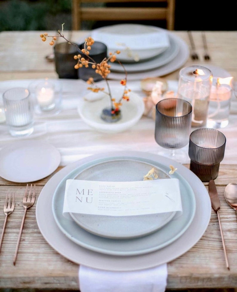 Minimalist Vellum Wrapped Menu - Etsy