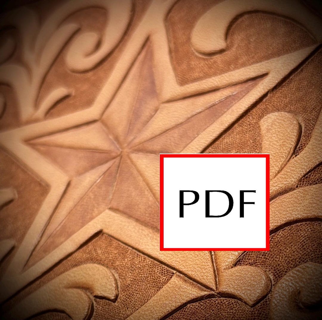Leather Carving / Tooling Pattern | Star and Scroll Combination Design ...