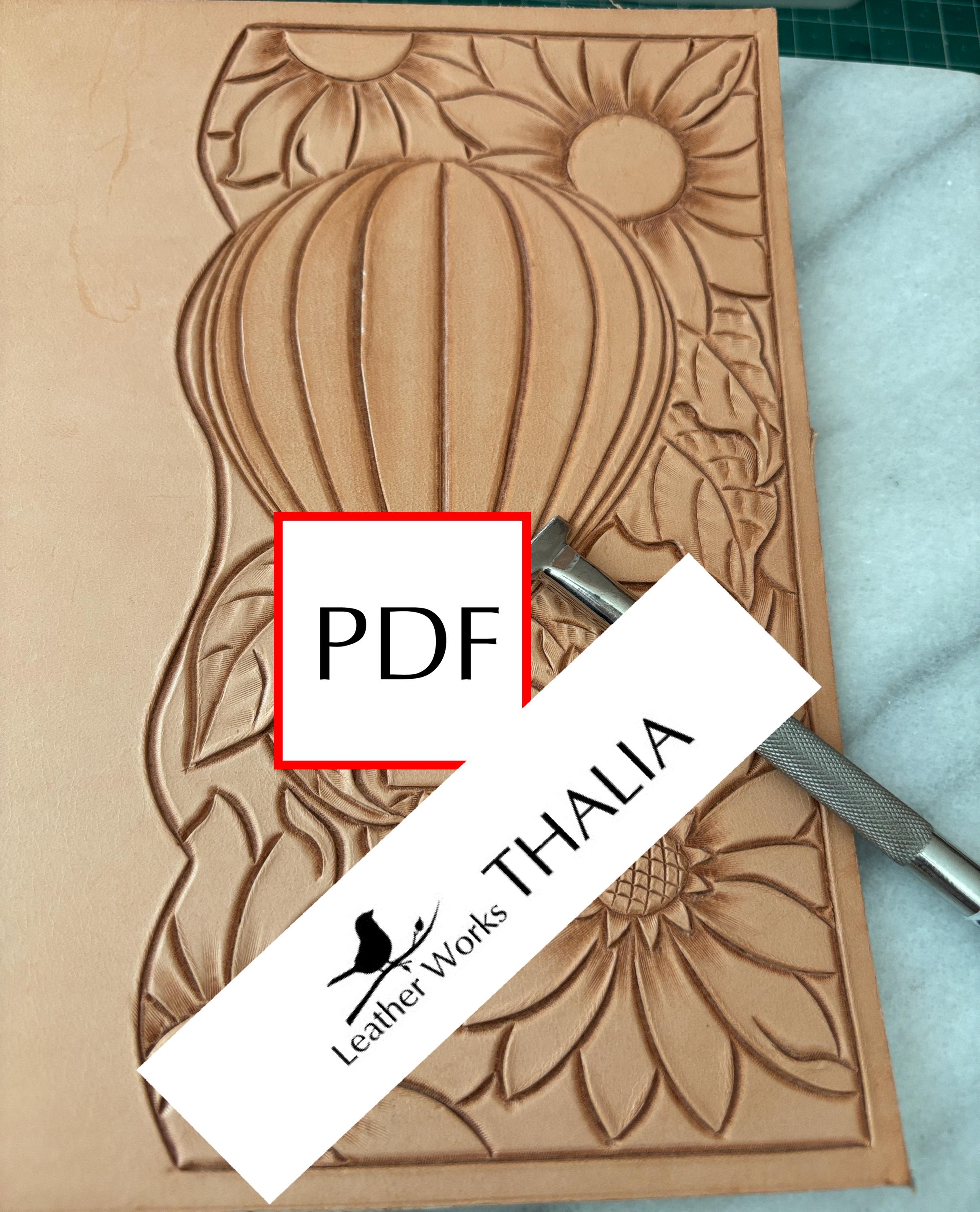 Leather Carving / Tooling Pattern | Sunflower & Balloon | for Notebook ...