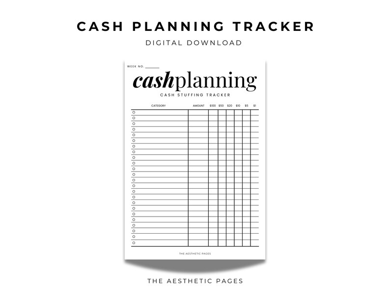 Cash Planning Tracker: Minimalist Budget Tool (digital Download) - Etsy