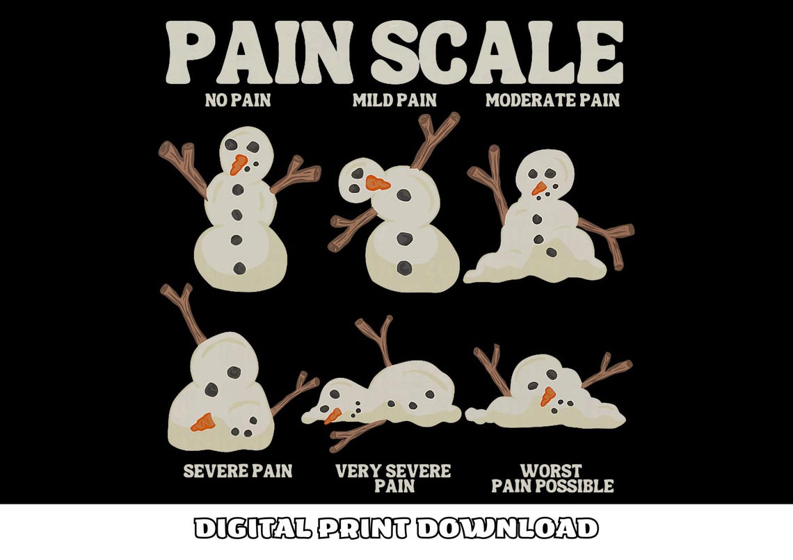 File PNG Medical Pain Scale Funny Digital Print | Christmas Snowman ...