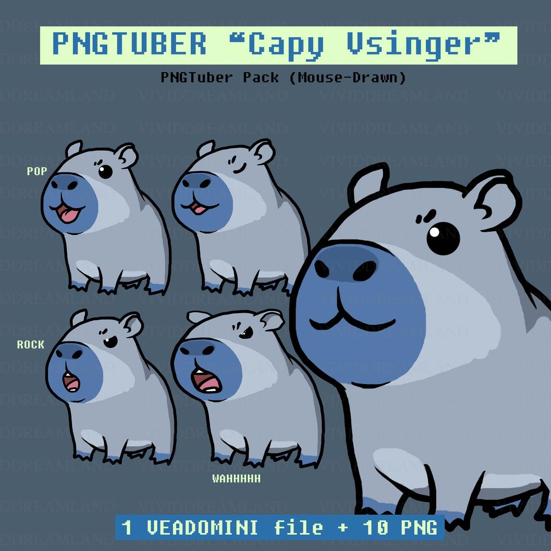Capy Vsinger Pngtuber: Mouse-drawn Twitch Stream Asset (veadotube File ...