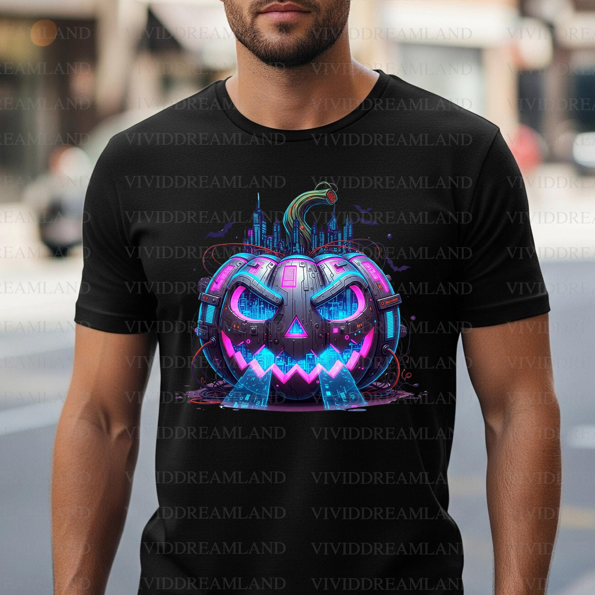 Cyberpunk Jack-o'-lantern PNG: Futuristic Halloween Clipart (digital ...