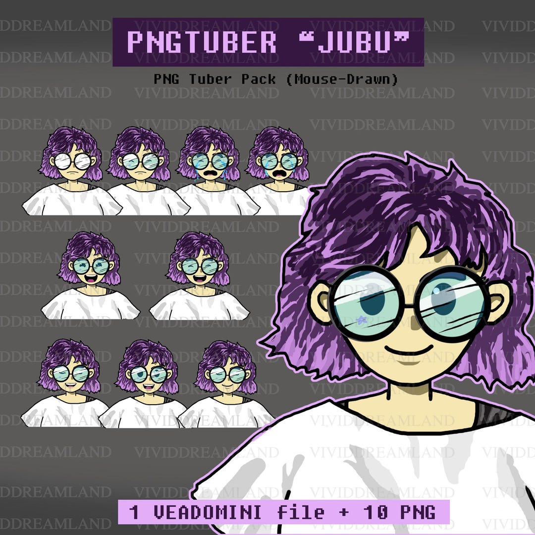JUBU Pngtuber (mouse-drawn) , Premade Twitch Stream Asset, Pngtuber ...