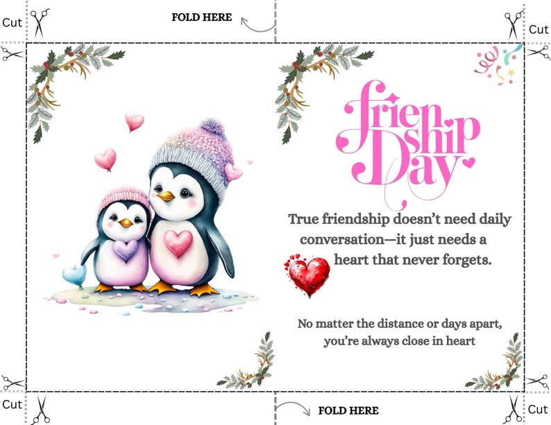 Printable Friendship Card: Heartfelt Gift for Besties (digital Download ...