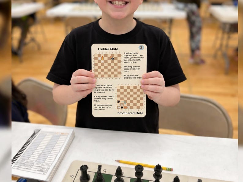 Kids Educational Montessori Chess Flashcards, Learn Checkmate Patterns ...