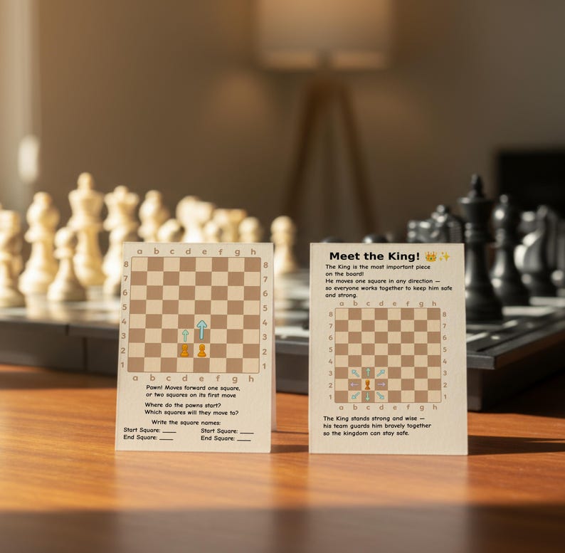Montessori Chess Flashcards Printable | Educational Chess Cards for ...