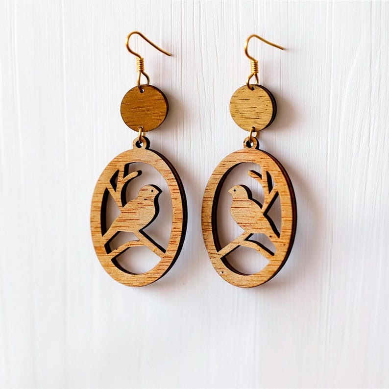 Owl Earrings SVG • Wooden & Plywood Laser Cut Template • DIY Digital ...