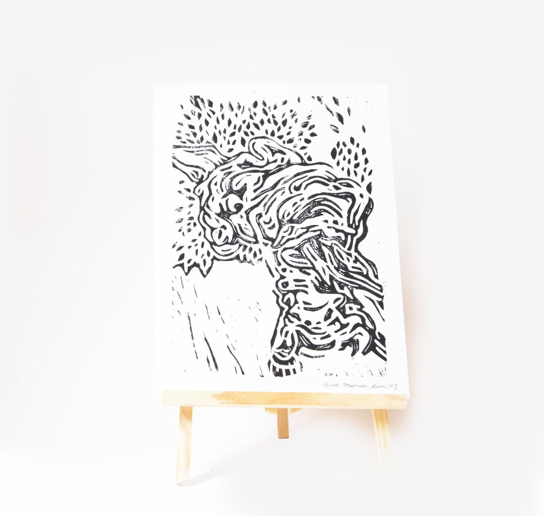 LINOCUT PRINT- Olive Tree- Artistic Print- Linogravure - Etsy