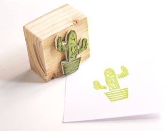 Saguaro Cactus / Botanical Cacti Hand Carved Rubber Stamp / Desert ...