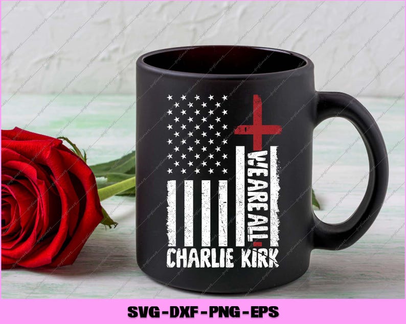 Todos somos Charlie Kirk: bandera estadounidense y cruz (Svg, Png ...