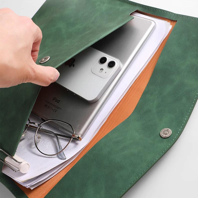 Personalized A4 Leather File Folder, Custom Leather Document Organizer ...