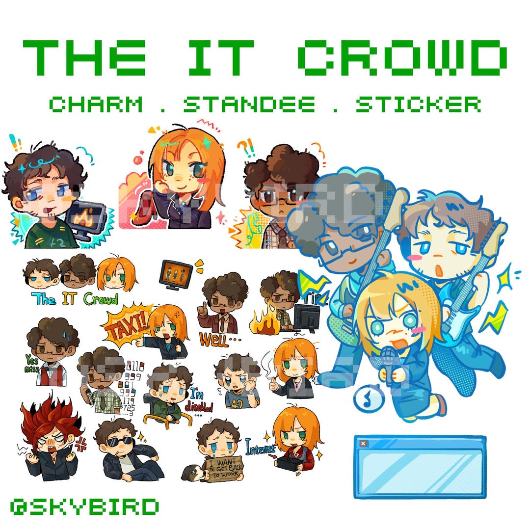The IT Crowd Standee Keychain Sticker Moss Jen Roy - Etsy