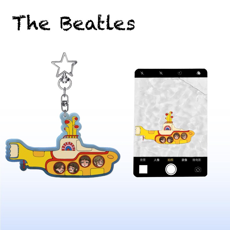 The Beatles Yellow Submarine Keychain Charm Transparent Photo Card - Etsy