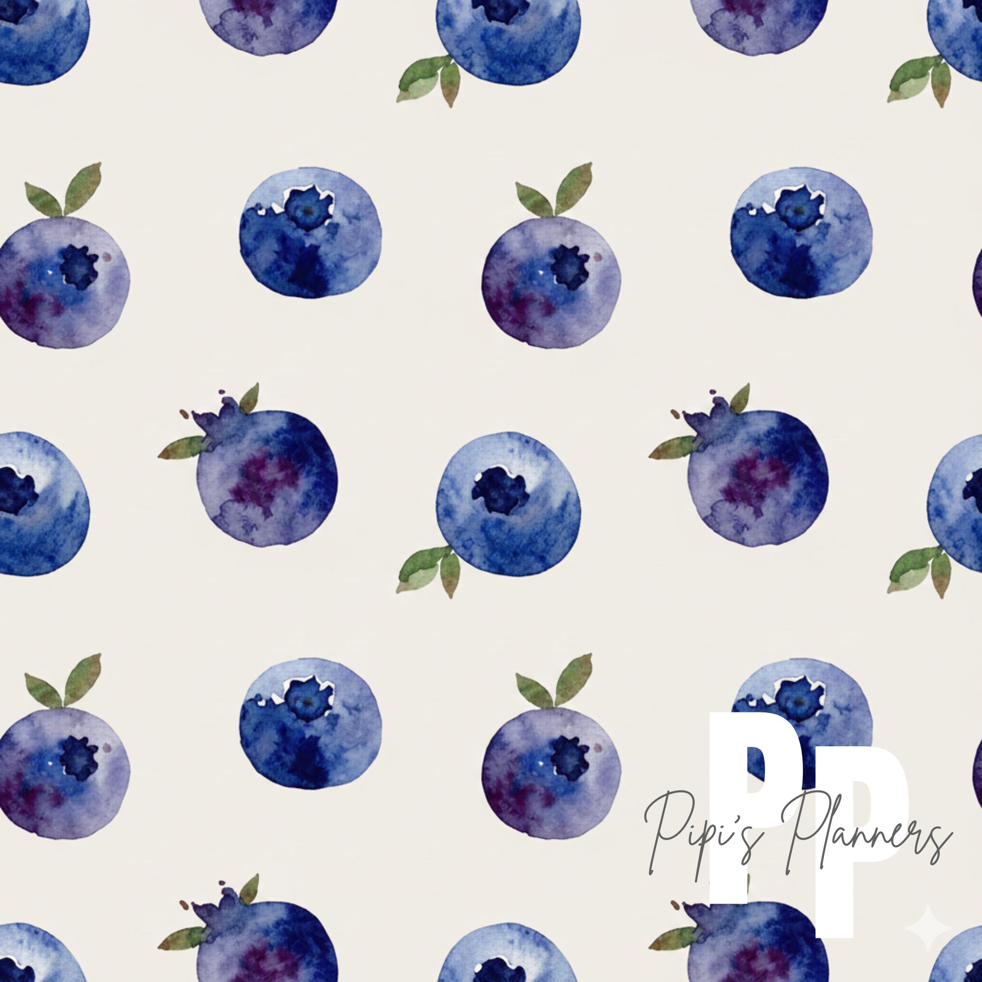 Blueberry Seamless Pattern | Cute Pastel Blueberry Digital Paper ...
