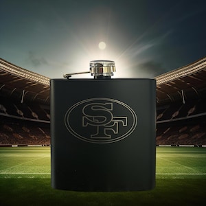 Engraved SF Football Flask: 6oz Stainless Steel, Groomsmen Gift - Etsy