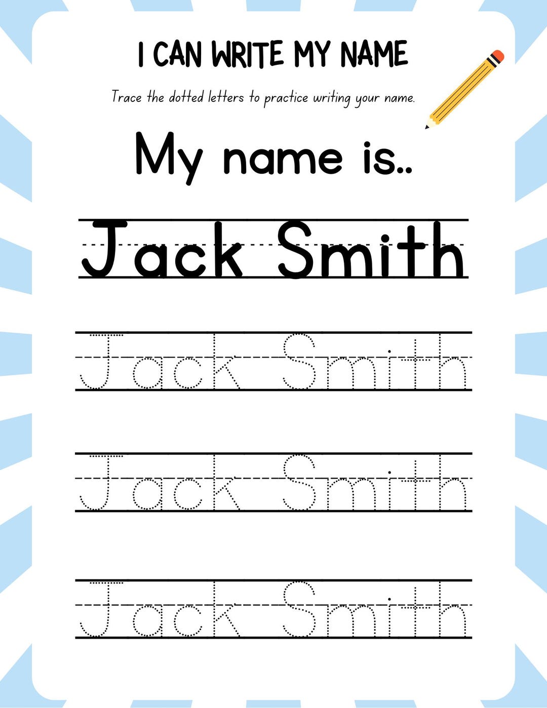 Personalized Name Tracing Worksheet | Preschool Handwriting Practice ...