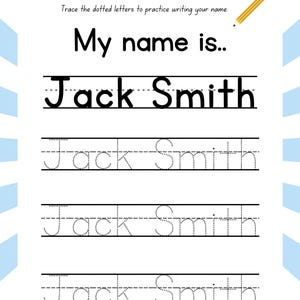 Personalized Name Tracing Worksheet | Preschool Handwriting Practice ...