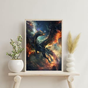 Dragon Wall Art Fantasy Poster Fantasy Dragon Print Dragon Wall Decor ...