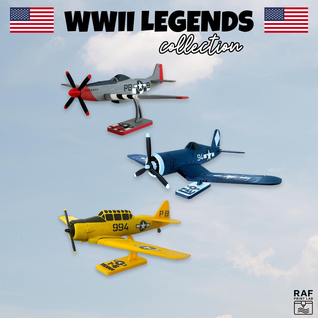 WWII Legends Collection – 3 Warbird Models | 3D Printed Aviation ...