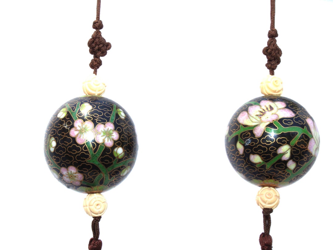 Pair Chinese Tassels: Vintage Cloisonne Round Sphere Tassels - Etsy