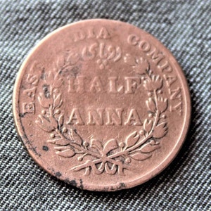 1835 Half Anna Copper Coin-east India Company - Etsy