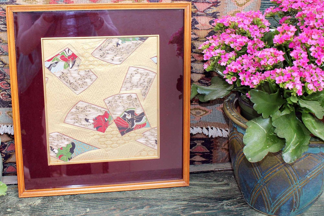 Vintage Framed Obi Textile Fragment -japanese Silk Brocade - Etsy